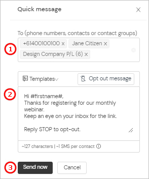 Basic Message Sending – eTXT