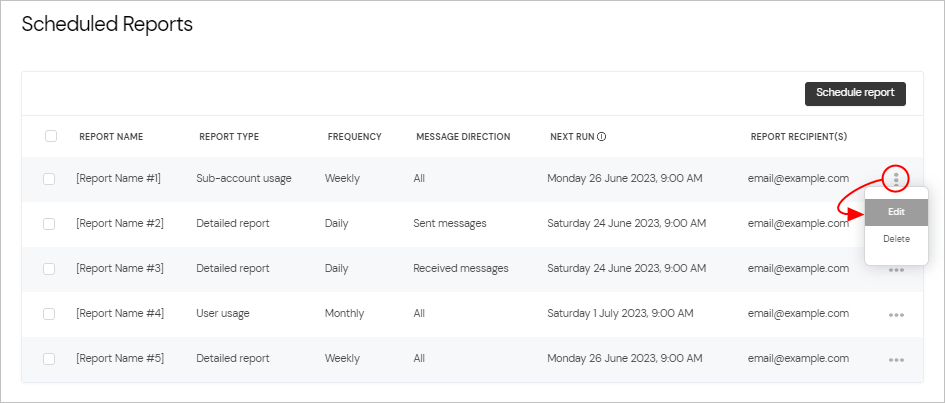 Scheduling Reports – eTXT