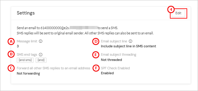 Email to SMS Settings – eTXT
