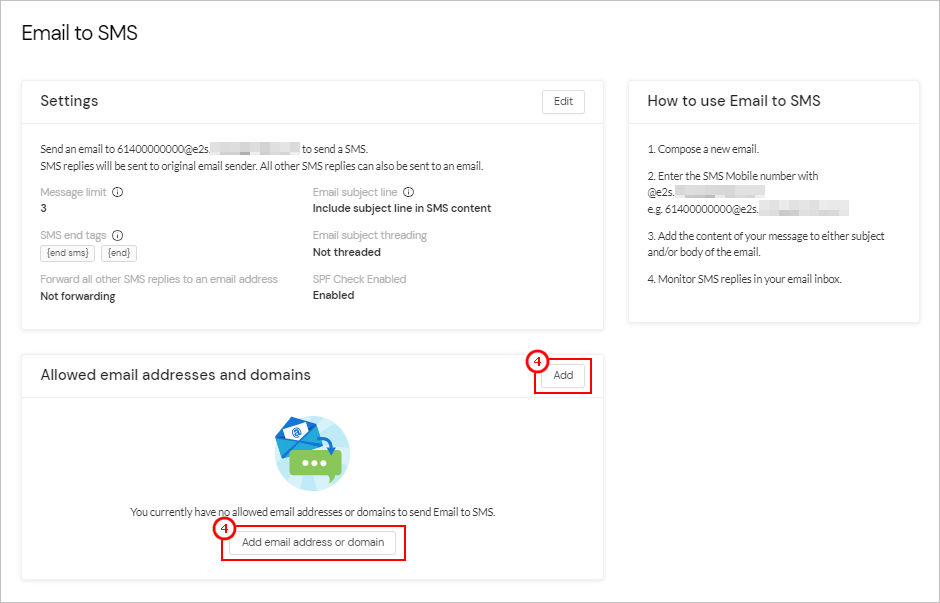 Email to SMS Registration – eTXT